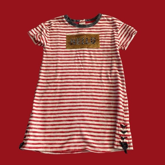Cat & Jack | Dresses | Catjack Sz 78 Flip Sequence Hellohola Striped ...